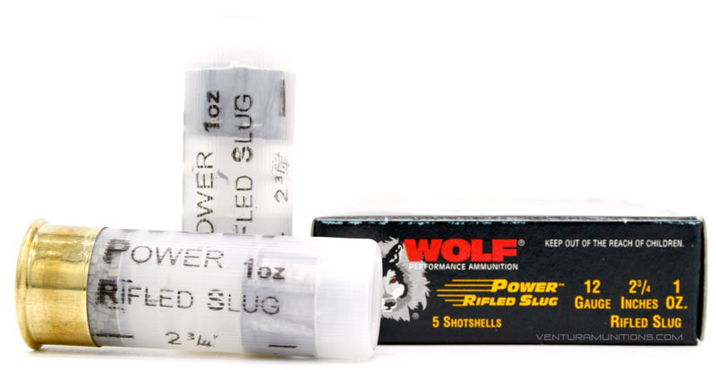 Wolf 12 Gauge 1oz Rifled Slug Ammo - 5 Rounds - Ventura Munitions