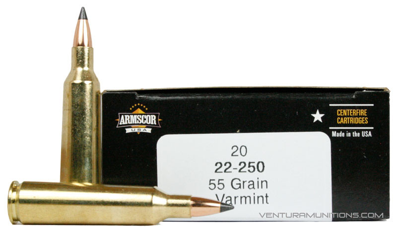 Armscor USA Premier Class 22-250 Remington 55gr Varmint Ammo - 20 ...