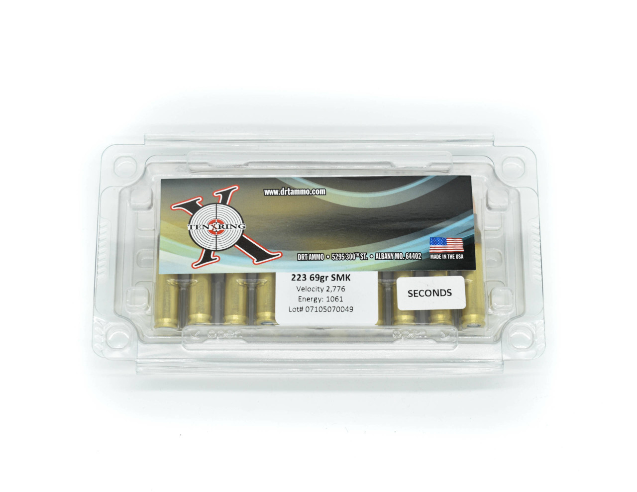 Ten Ring 223 Rem 69gr SMK Ammo - 20 Rounds - Ventura Munitions