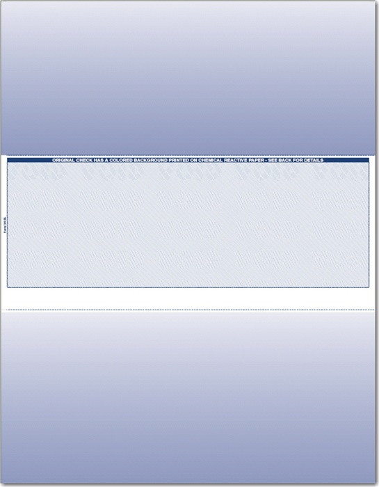 Single-Color Middle Check Paper (CHKS504-BL) - CheckPrintingSupplies.com