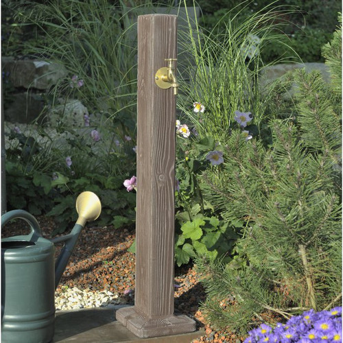 Watering Post - Garden Standpipe in Walnut Wood Effect