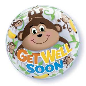Bubble Happy Monkey Get Well Soon - M & M Balloon Co. of Seattle