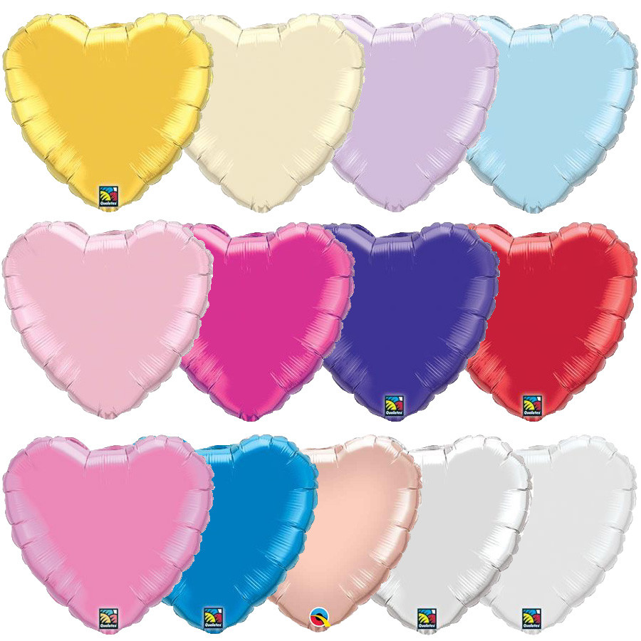 Solid Color Foil Hearts - M & M Balloon Co. of Seattle