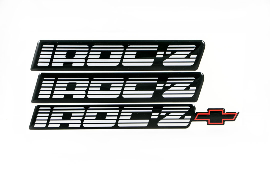 88-90 Camaro IROC-Z Silver Emblem Set, New Aftermarket - Hawks Third ...
