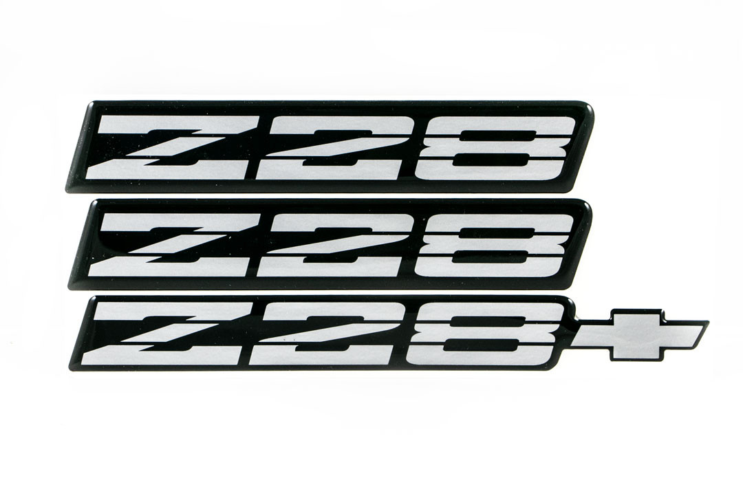 91-92 Camaro Z28 Silver Emblem, Set, Aftermarket - Hawks Third Generation