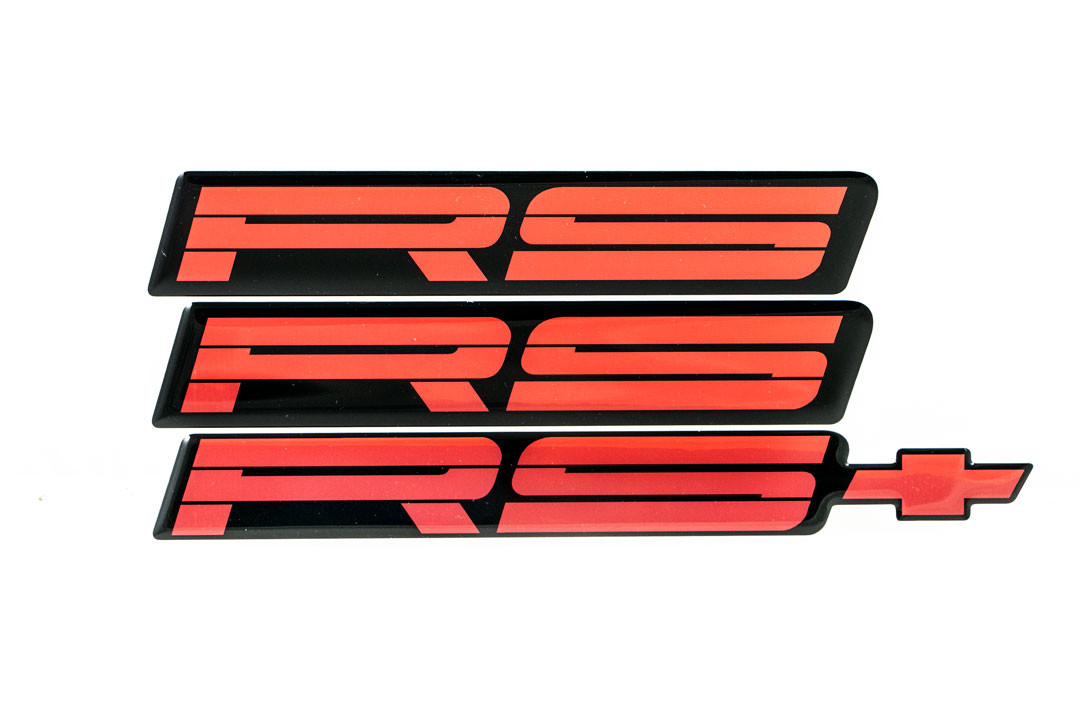 91-92 Camaro RS Red Emblem, Set, Aftermarket - Hawks Third Generation