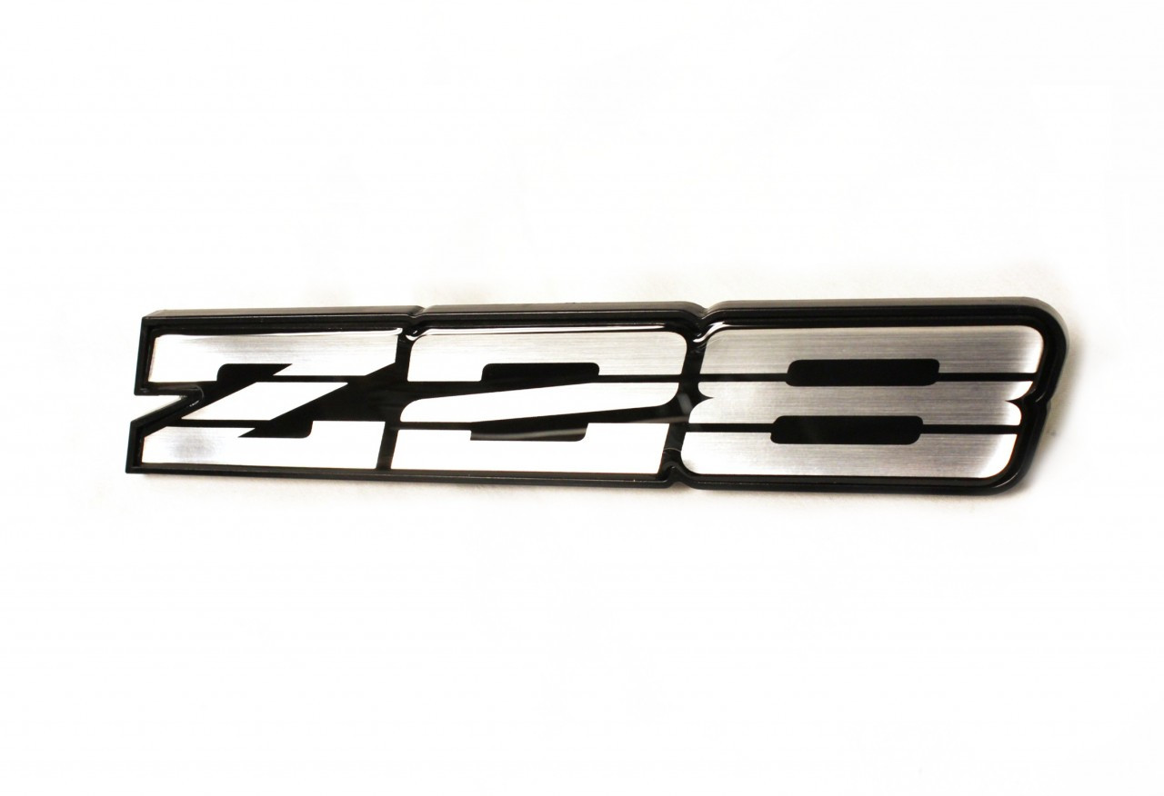 91-92 Camaro Z28 Silver Rocker Panel Emblem, One Only - Hawks Third ...