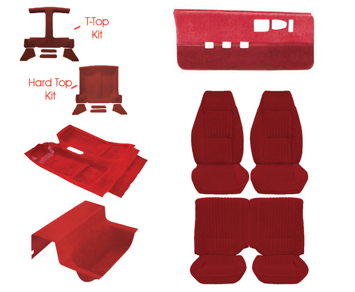 82-86 Camaro Standard Red Vinyl Interior Kit - Hawks Third Generation