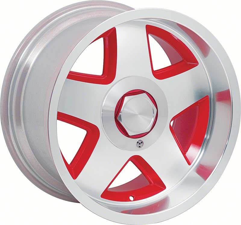 R15 Firehawk Aluminum Wheel, Red, 17 x 9.5, 82-92 Camaro Firebird ...
