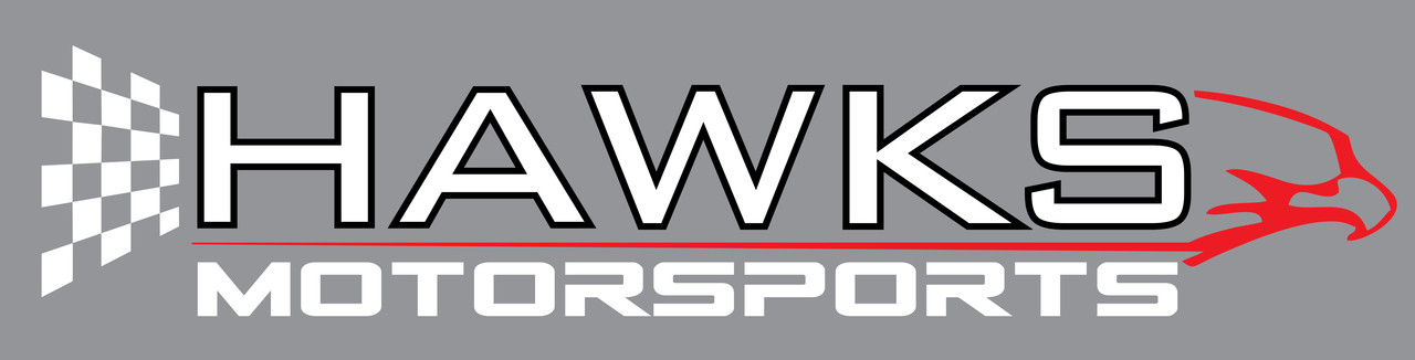 Banner, Hawks Motorsports Windshield Banner, White - Hawks Third Generation