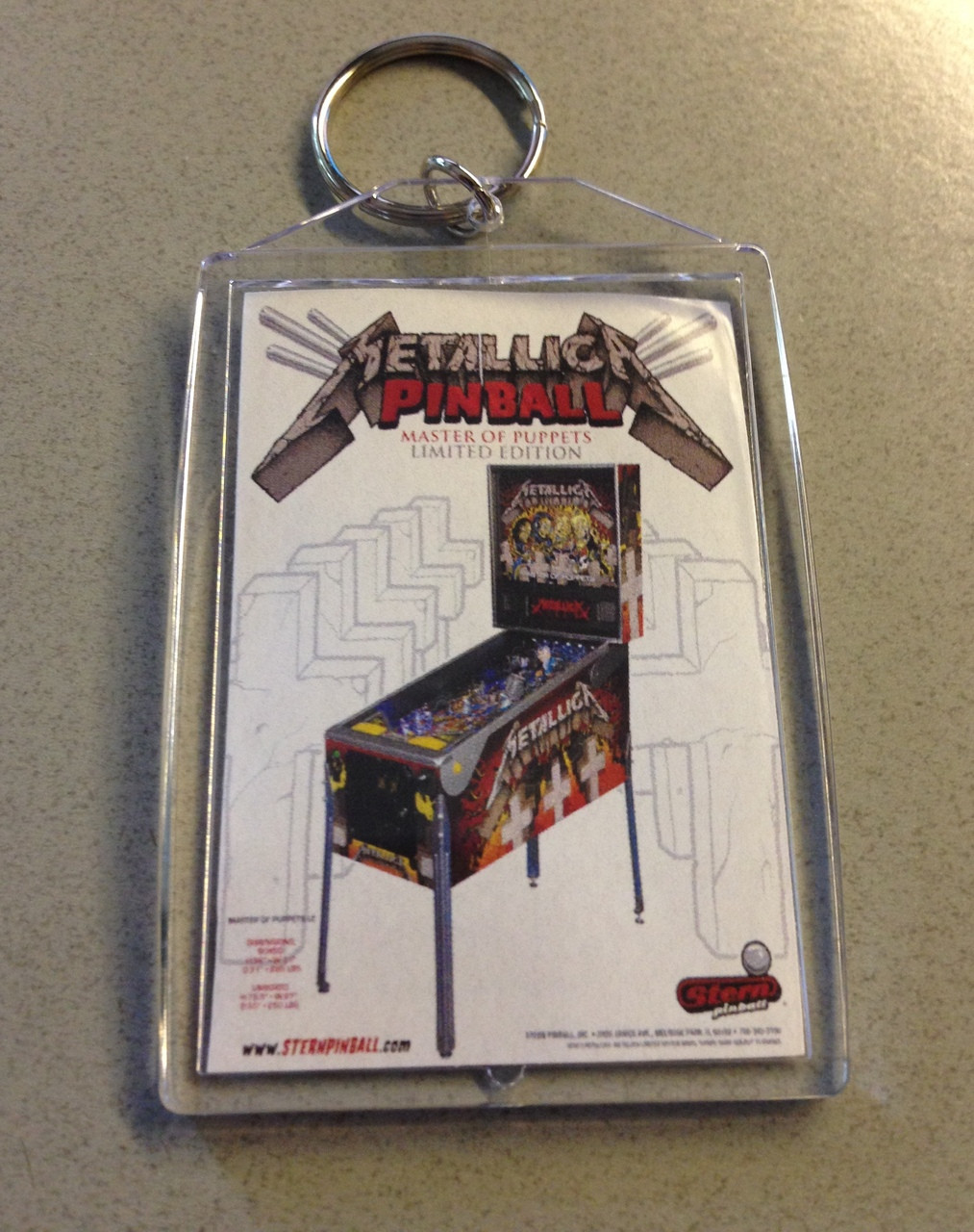 Stern Metallica Master of Puppets LE Pinball Machine Key Chain Flyer ...