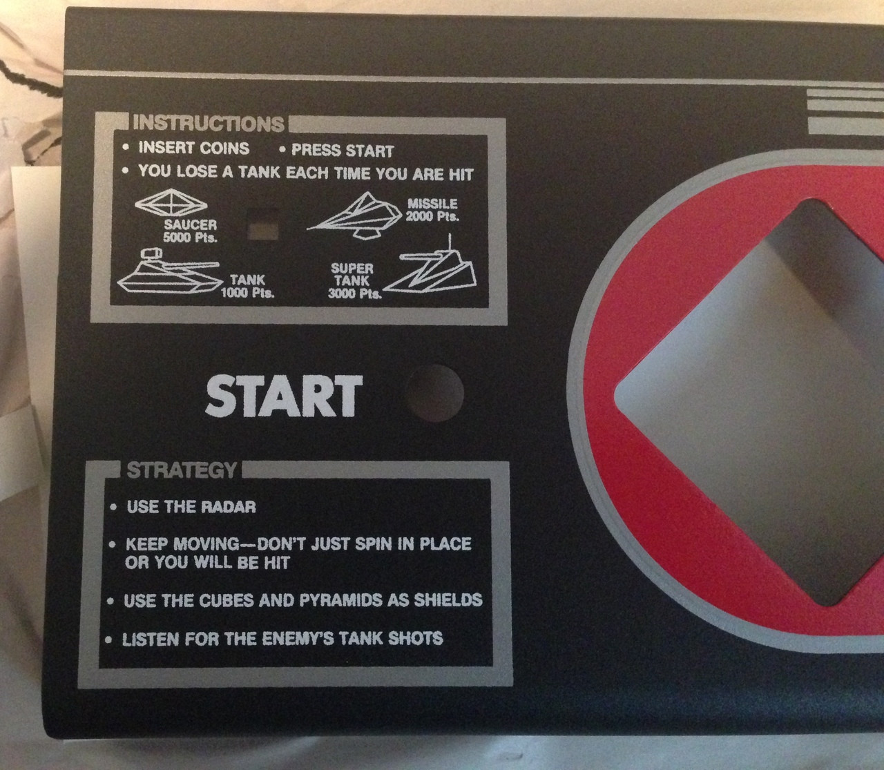 battlezone arcade controls