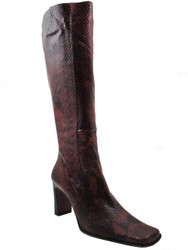 DA'VINCI 4051 Women's Italian Leather Python Print Dress/Casual Low ...