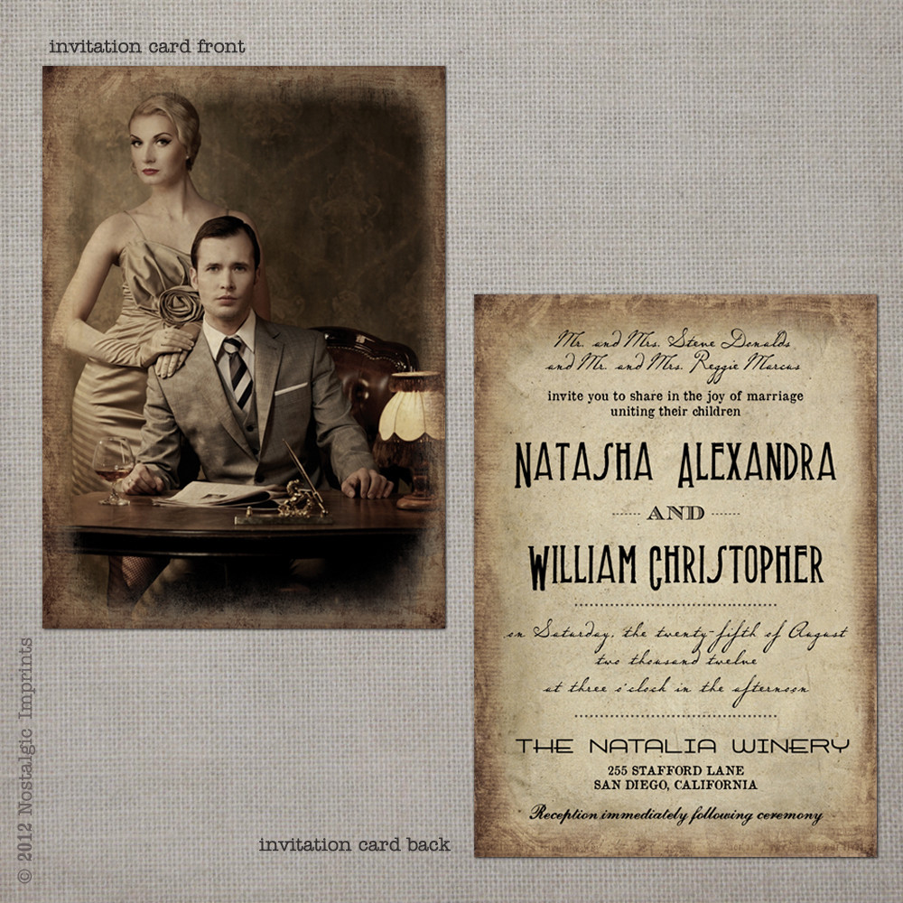 Vintage wedding invites store