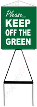 Triangle Lawn Sign PLEASE KEEP OFF THE GREEN - Property Signs