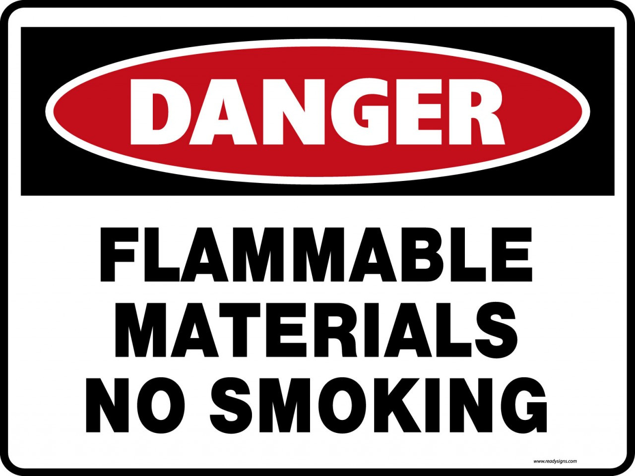 Danger Signs - Flammable Materials No Smoking - Property Signs
