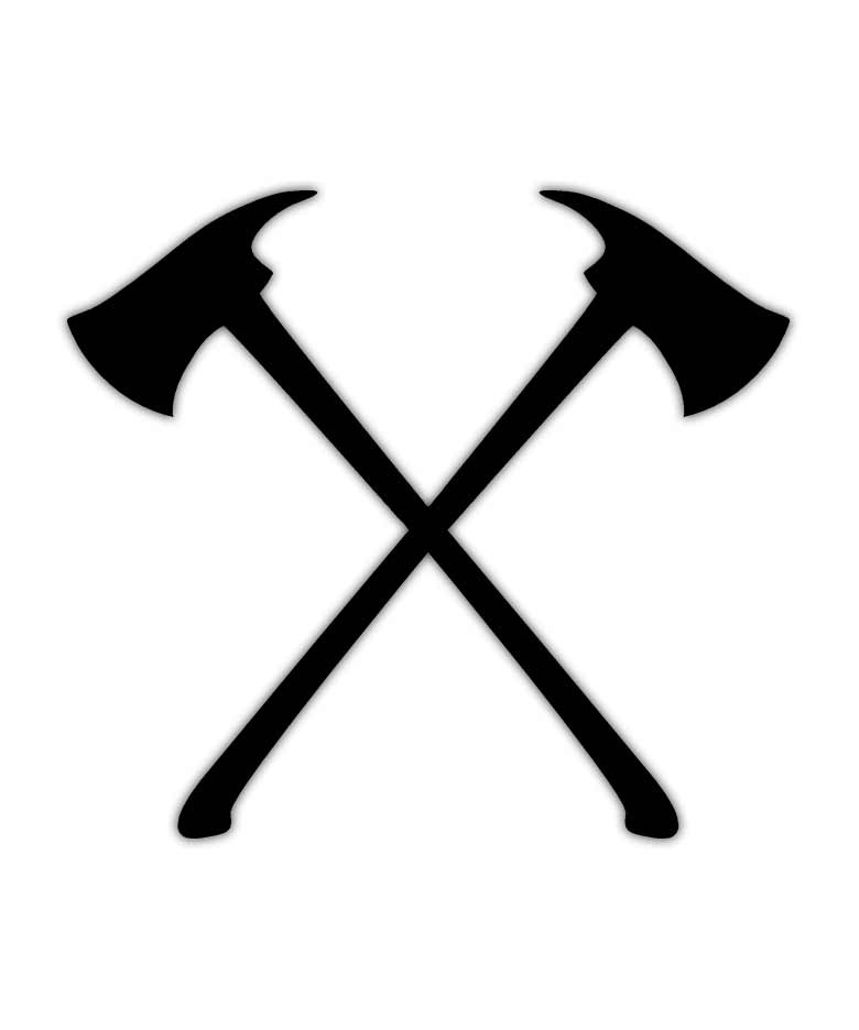 Firefighter Axe Cross Sticker - Aftershock Decals