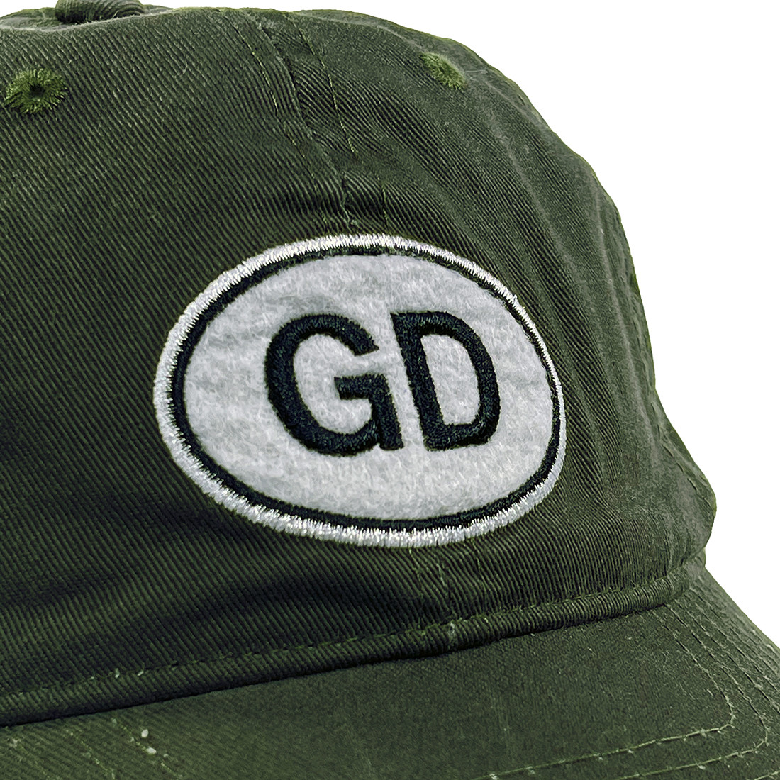 Grateful Dead GD Oval Olive Hat Liquid Blue
