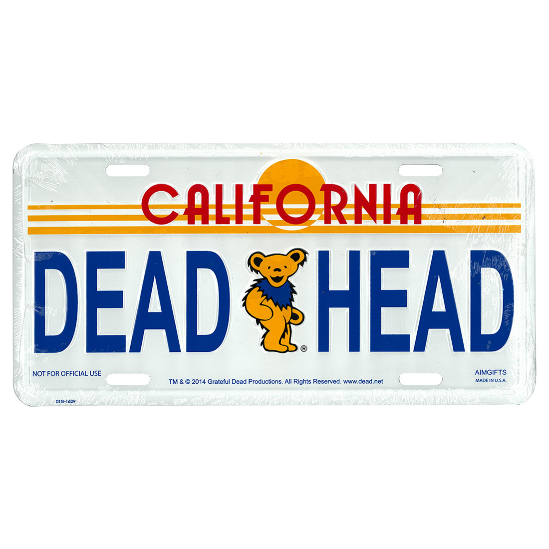 Grateful Dead GD Golden State License Plate Liquid Blue