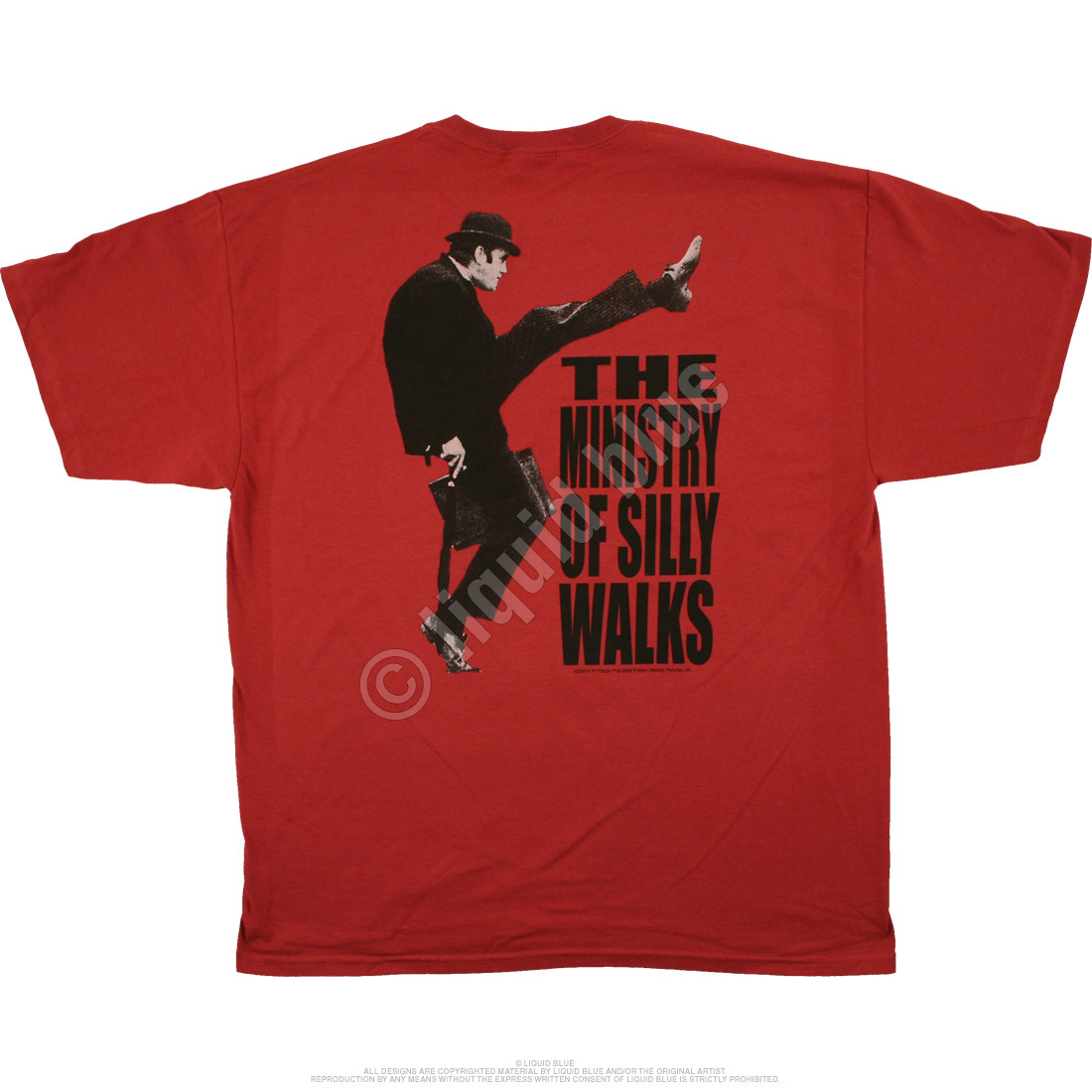 Monty Python Ministry Of Silly Walks Red T-Shirt Tee Liquid Blue
