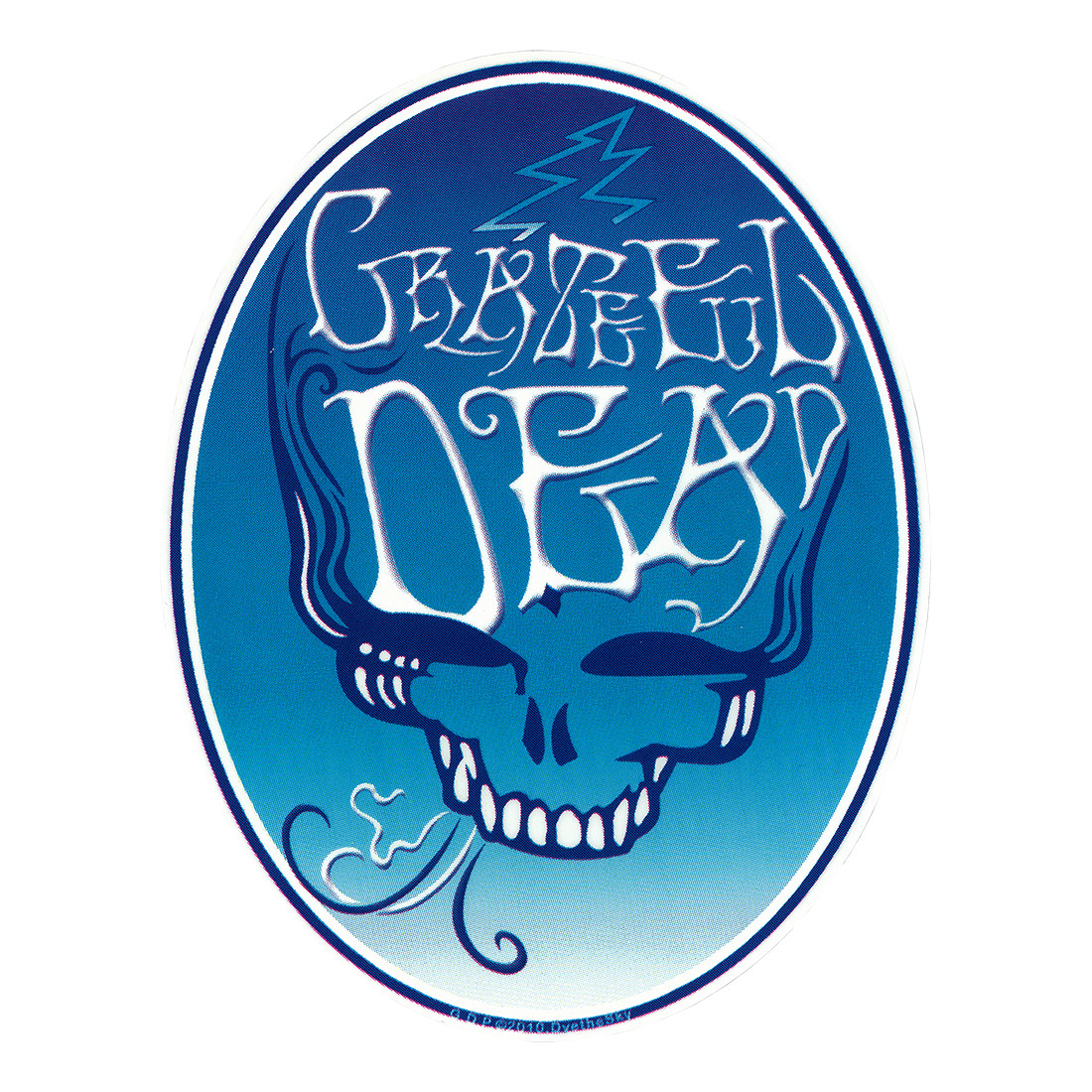 Grateful Dead GD Blue Smoke Sticker Liquid Blue