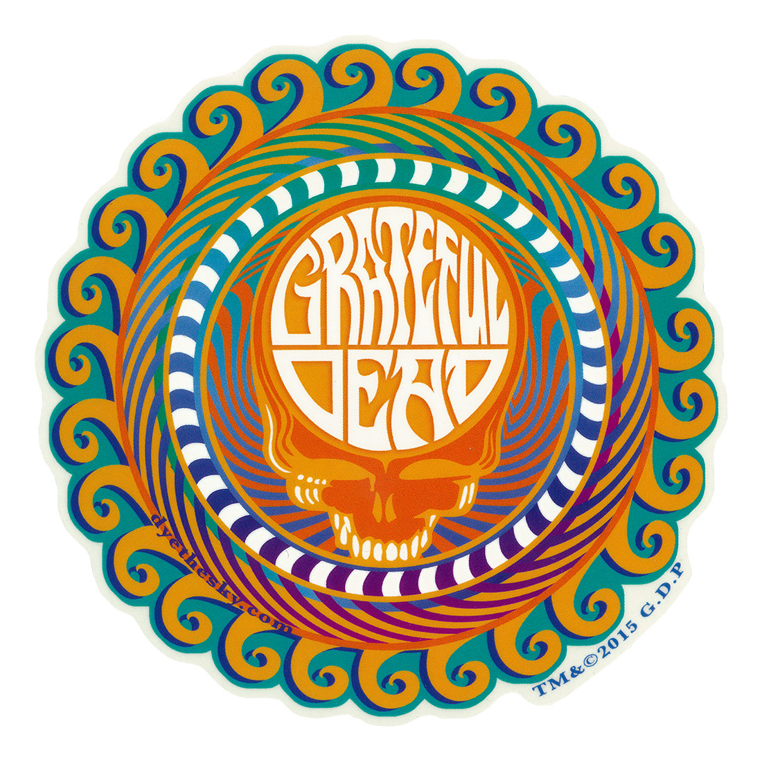 Grateful Dead GD Orange Sunshine Sticker Liquid Blue