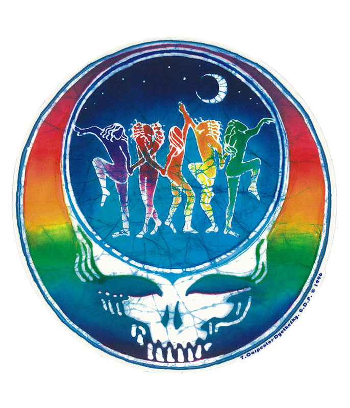 Grateful Dead GD Dancing Face Sticker Liquid Blue