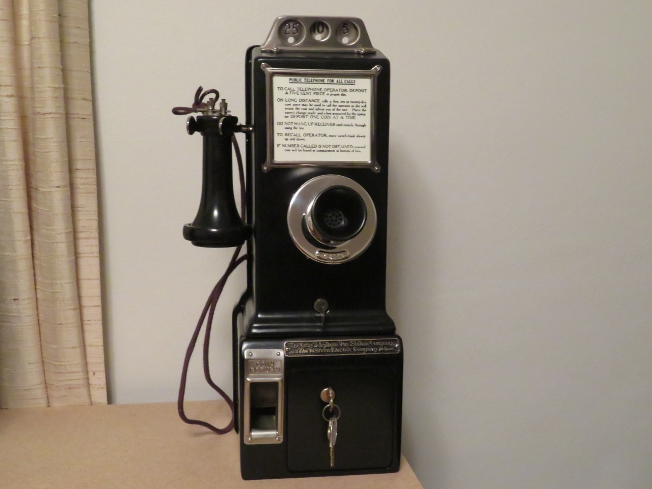 Gray 50A Pay phone - Old Phone Shop Store
