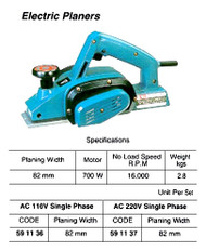 IMPA 591137 ELECTRIC PLANER 82mm 230 Volt-650 Watt B&D