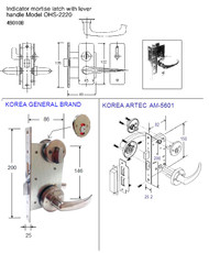 IMPA 490107 MORTISE LATCH WITH LEVER HANDLE OHS-2110