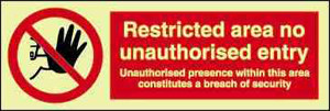 IMPA 338690 ISPS Code sign - Restricted area no unauthorised entry
