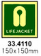 IMPA 334110 Photoluminescent IMO symbol - Lifejacket