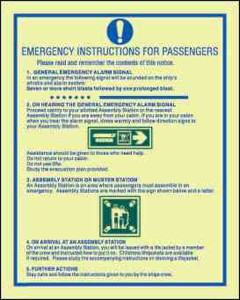 IMPA 335901 Poster - Emergency instructions for passengers
