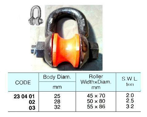 IMPA 230401 ROLLER SHACKLE body 25mm roller 44x63mm- 3 ton+cert.