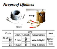IMPA 330971 SAFETY LIFELINE 12mmx30mtr. FIREPROOF WITH SAFETY HOOK