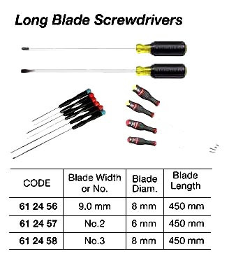 IMPA 612457 SCREWDRIVER PLASTIC HANDLE PHILLIPS 200mmxNo.2 GERMAN