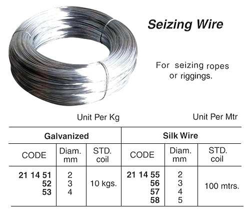 IMPA 211452 SEIZING WIRE GALVANIZED 3MM DIA, 3KGS (1KG = APPROX. 24MTR)