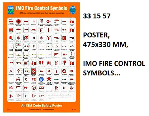 IMPA 331557 Self adhesive poster - IMO (654) fire control symbols