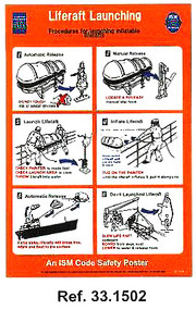 IMPA 331520 Self adhesive poster - Free fall lifeboat launching