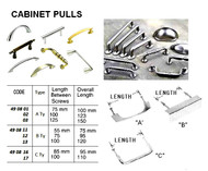 IMPA 490802 CABINET PULL ALUMINIUM 130mm with 2 screws