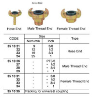 IMPA 351133 TETRA Universal Air Hose Couplings, Adapter Female Thread ...