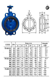 IMPA 756332 Wafer Butterfly Valve - Ductile Iron - Bronze Disc - NBR ...