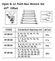 IMPA 610543 WRENCH OPEN & 12-POINT BOX SET 8-32mm 14pcs
