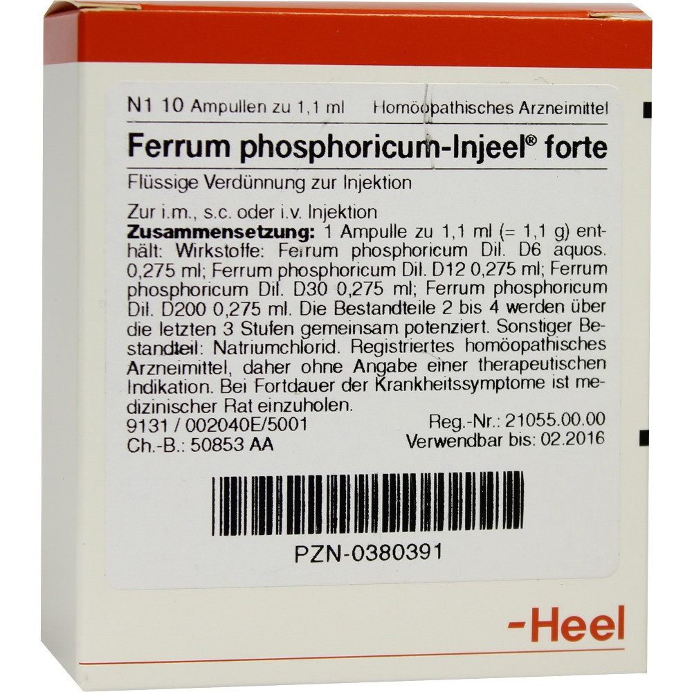 Ferrum Phosphoricum Ampullen (Ampoules) 10 x 1.1ml - Worldwide Shipping ...
