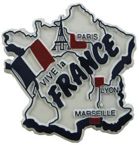 France Magnet: Country Shaped Magnetic Map of France