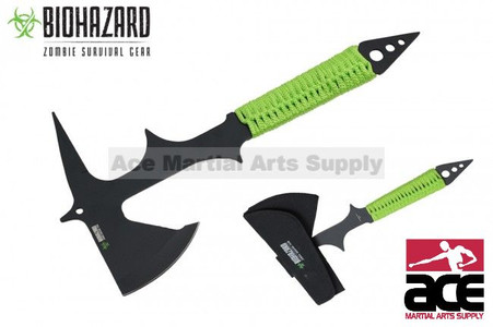 15" BLACK ZOMBIE SURVIVAL TACTICAL THROWING TOMAHAWK AXE Hatchet Knife ...