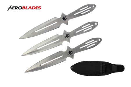 6.5" Set of 3 Chrome Spider Throwing Knives in Los Angeles Store