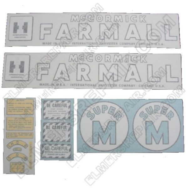 ER- VI149 IH McCormick Farmall Super M Decal Set - Elmer's Repair Inc