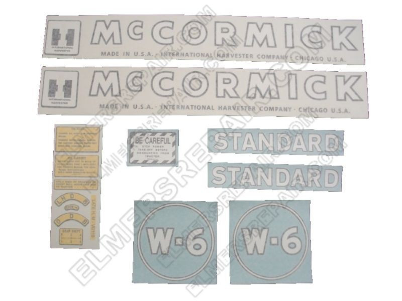 ER- VI141 IH McCormick Farmall W6 Decal Set - Elmer's Repair Inc