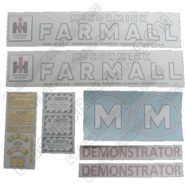 ER- VI407 IH McCormick Farmall M Demonstrator Decal Set - Elmer's ...